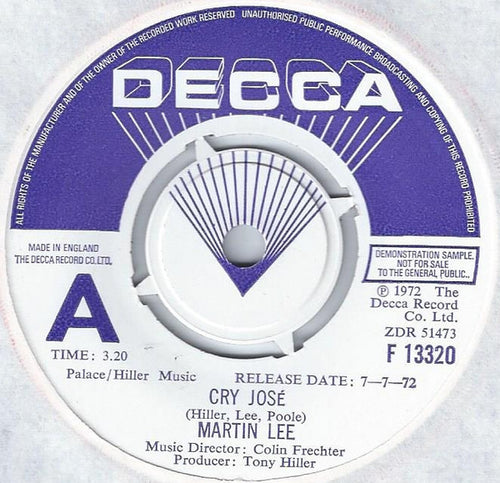 7": Martin Lee - Cry José