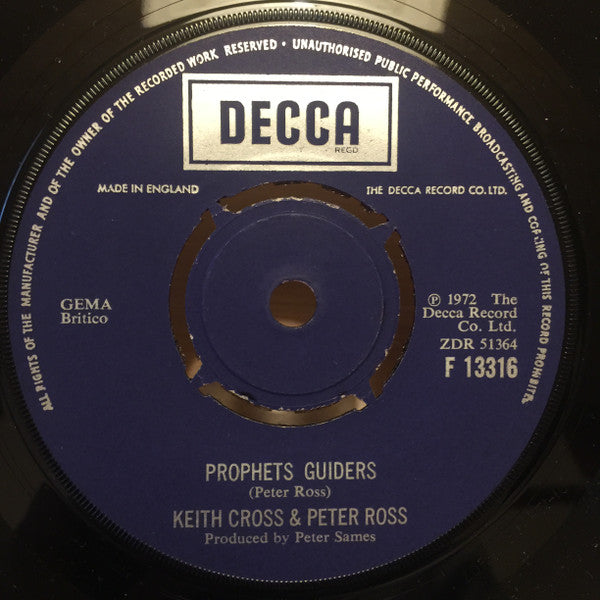 7": Keith Cross & Peter Ross - Peace In The End / Prophets Guiders