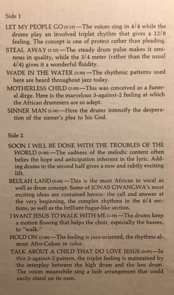 LP: Howard Roberts Chorale - Let My People Go; Black Spirituals ...